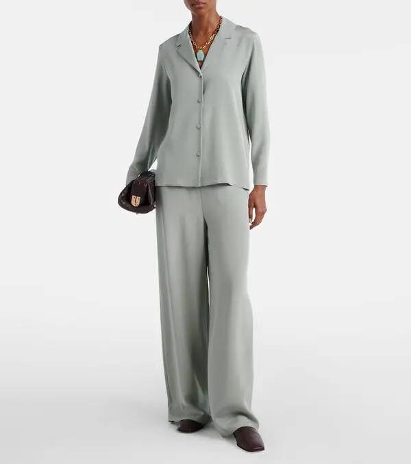Max Mara Aedo Silk-blend Satin Shirt