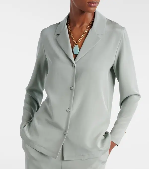 Max Mara Aedo Silk-blend Satin Shirt
