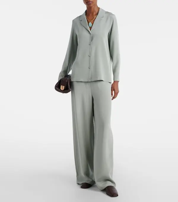 Max Mara Silk-blend Wide-leg Trousers