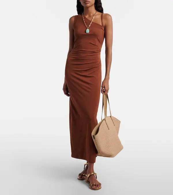 Max Mara One-shoulder Midi Dress - Brown