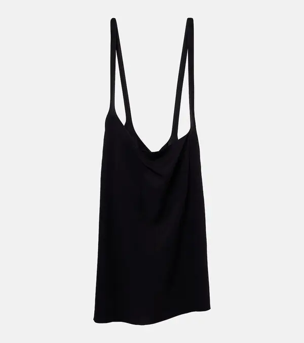 Prada Crepe Midi Skirt With Strap Detail