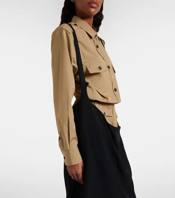 Prada Crepe Midi Skirt With Strap Detail
