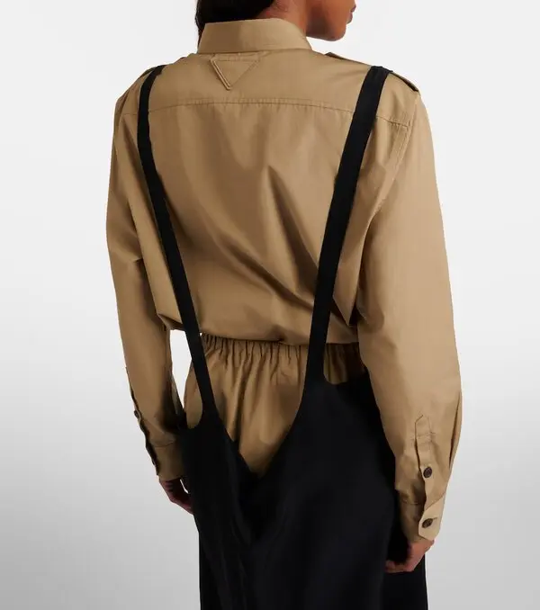 Prada Crepe Midi Skirt With Strap Detail