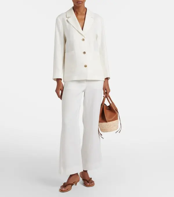 Max Mara Amedea Linen Wide-leg Pants