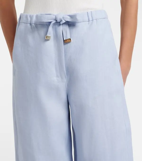 Max Mara Linen Wide-leg Trousers