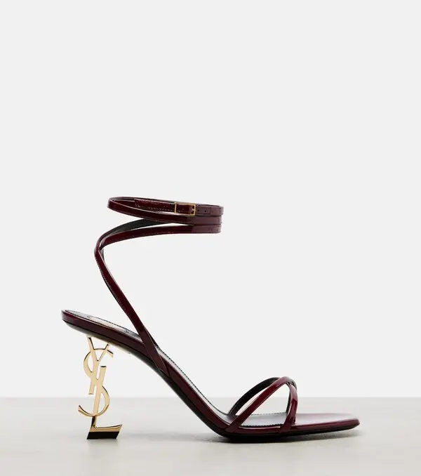 Saint Laurent Opyum 85 Patent Leather Ankle Strap Sandals