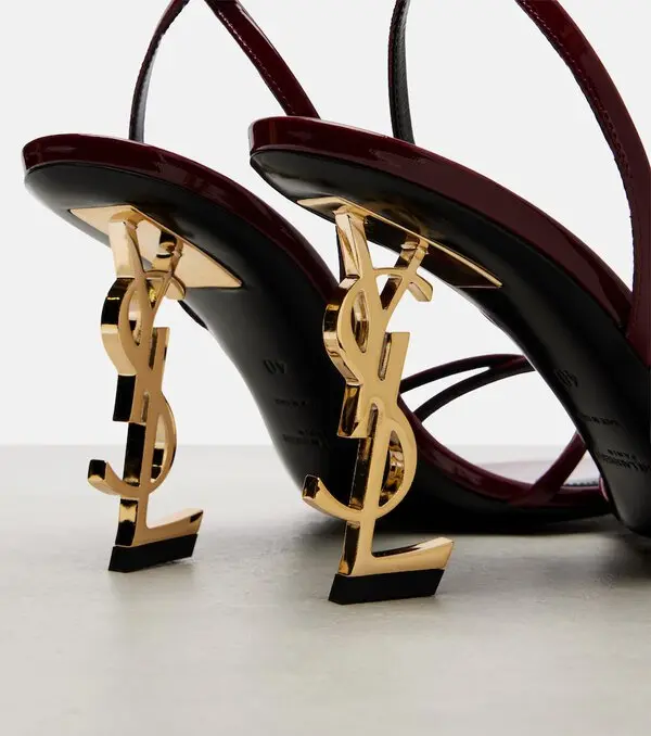 Saint Laurent Opyum 85 Patent Leather Ankle Strap Sandals
