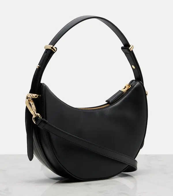 Prada Arqué Mini Leather Shoulder Bag - Black