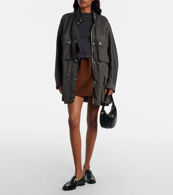 Prada Arqué Mini Leather Shoulder Bag - Black