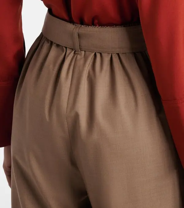 Max Mara Salpa Virgin Wool Wide-leg Trousers - Beige