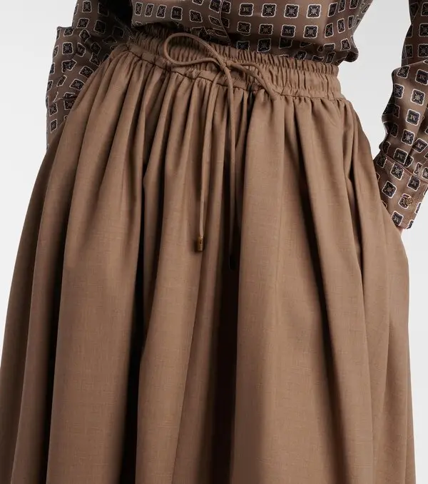 Max Mara Livrea Virgin Wool Midi Skirt