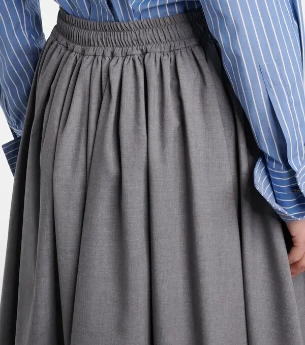 Max Mara Virgin Wool Midi Skirt