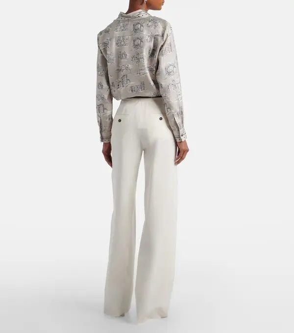 Max Mara Dentice Cotton-blend Wide-leg Trousers