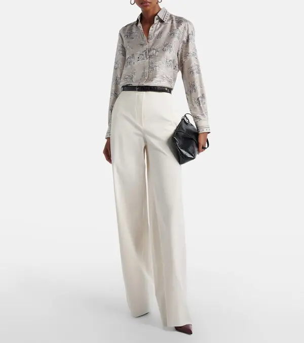 Max Mara Dentice Cotton-blend Wide-leg Trousers