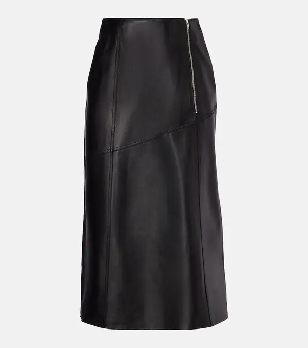 Victoria Beckham Leather Pencil Skirt - Black
