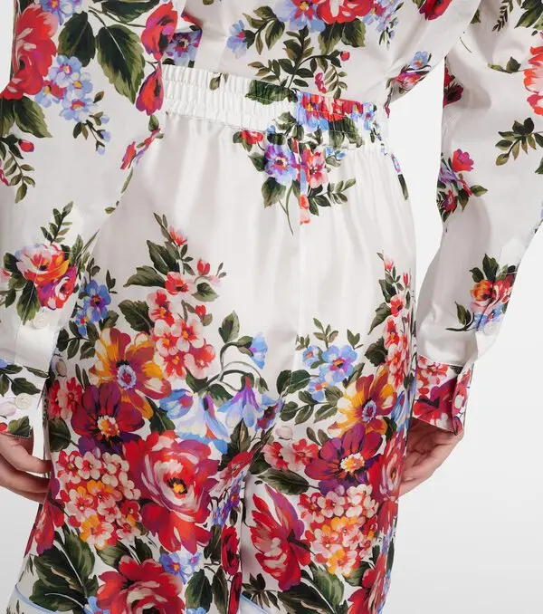 Dolce & Gabbana Floral Silk Twill Bermuda Shorts