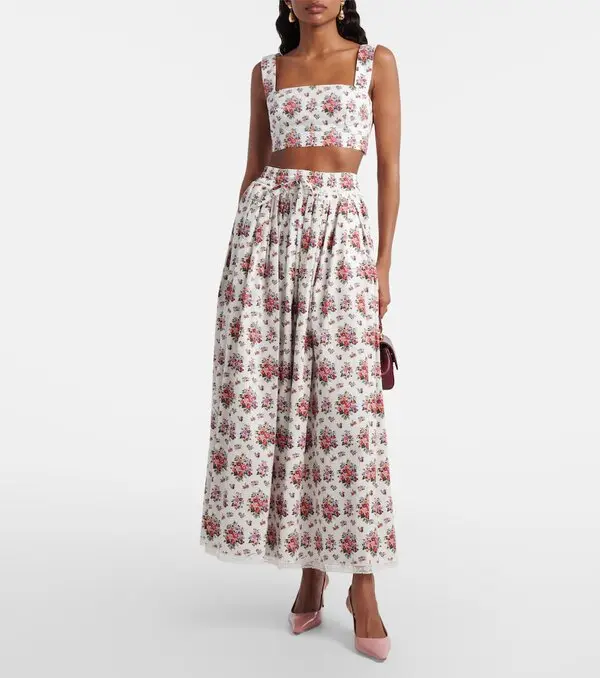 Dolce & Gabbana Floral Cotton Crop Top