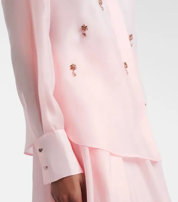 Max Mara Embellished Silk Shirt