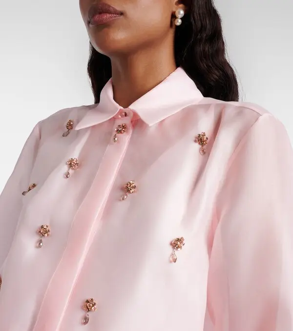 Max Mara Embellished Silk Shirt