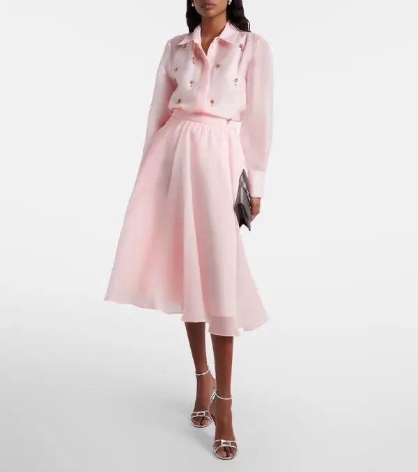 Max Mara Embellished Silk Shirt