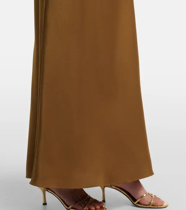 Max Mara Pentola Satin Maxi Dress - Green
