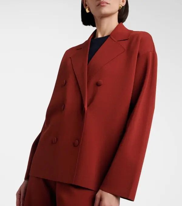 Max Mara Calte Double-breasted Crepe Blazer - Brown