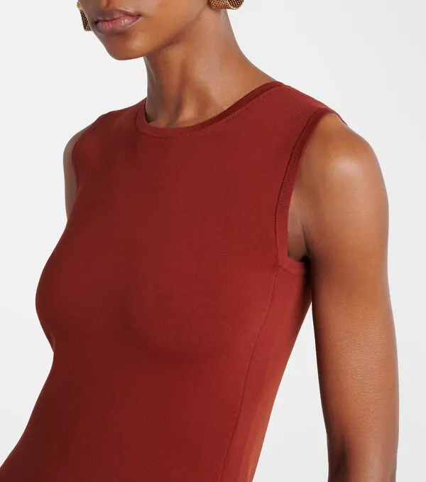 Max Mara Sleeveless Midi Jersey Dress - Red