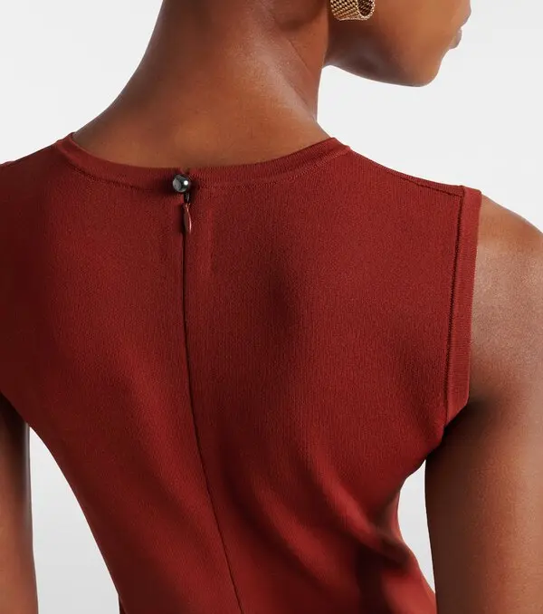 Max Mara Sleeveless Midi Jersey Dress - Red