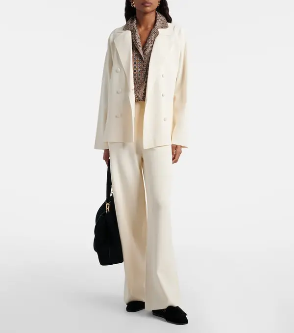 Max Mara Jersey Wide-leg Trousers - White