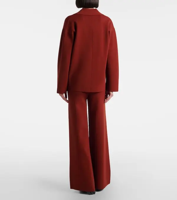 Max Mara Jersey Wide-leg Trousers In Terracotta