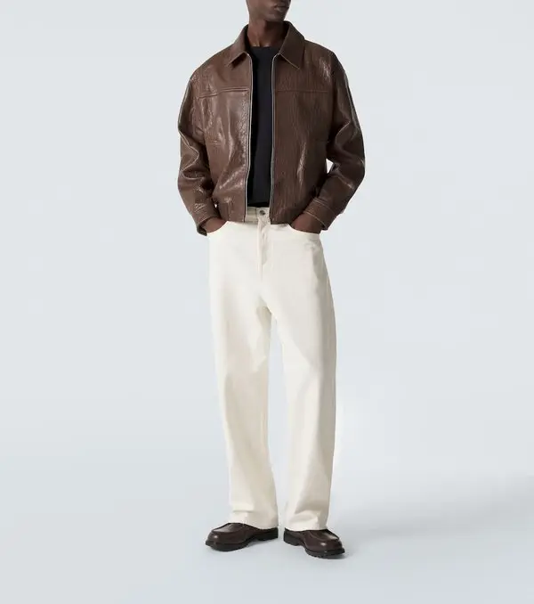 FRAME Leather Bomber Jacket