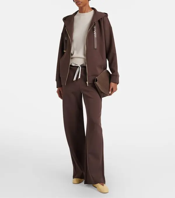 Max Mara Jour Cotton-blend Hoodie - Brown