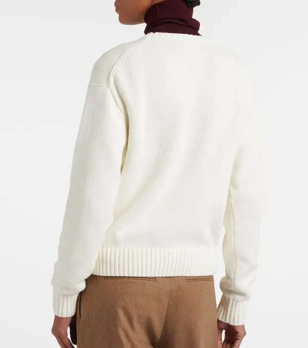 Polo Ralph Lauren Polo Bear Intarsia Cotton Sweater - White