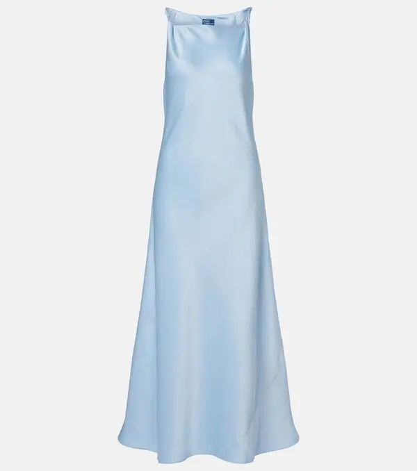 Polo Ralph Lauren Twisted Satin Gown - Blue