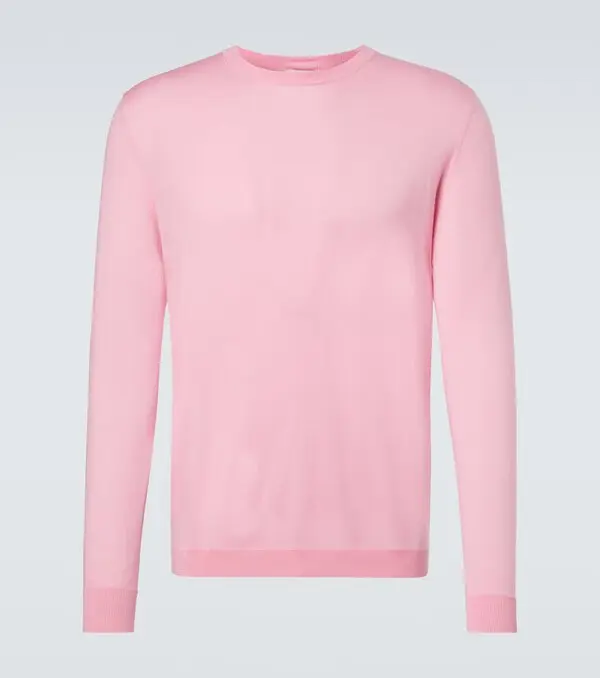 ALLUDE Virgin Wool Crewneck Sweater - Pink