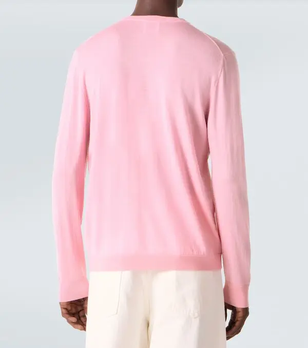 ALLUDE Virgin Wool Crewneck Sweater - Pink