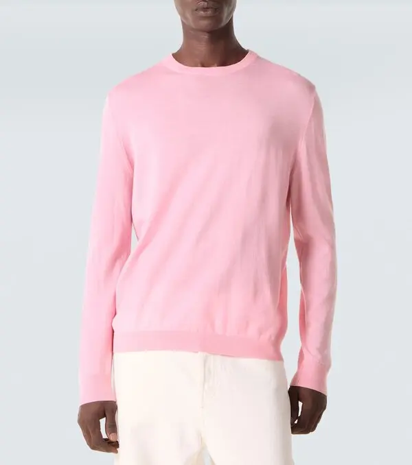 ALLUDE Virgin Wool Crewneck Sweater - Pink
