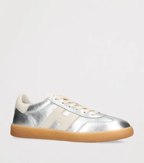 Hogan Leather Metallic Sneakers