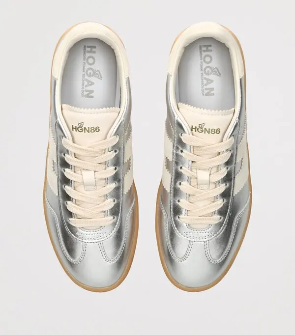 Hogan Leather Metallic Sneakers
