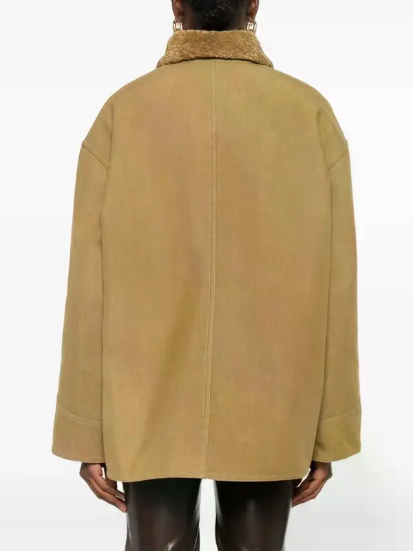 Nanushka Faux Fur Collar Utility Jacket