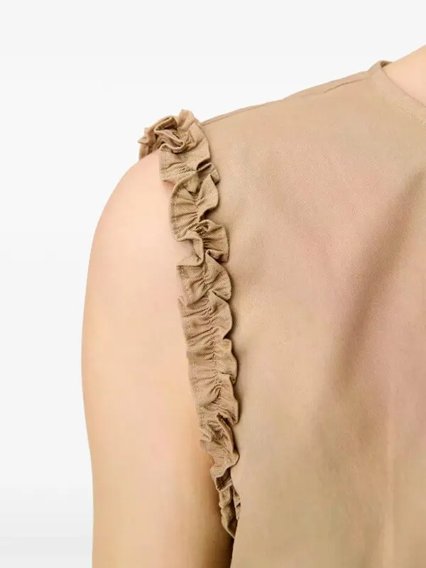 Claudie Pierlot Ruffled Cropped Top - Neutrals