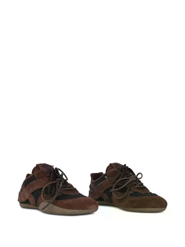 Miu Miu Gymnasium Mesh-panel Sneakers - Brown