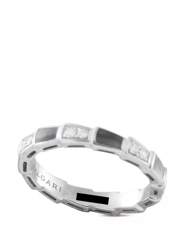 LB EXCLUSIVE Serpenti Diamond And Mother Of Pearl Ring In White Gold