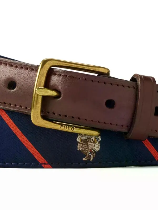 Polo Ralph Lauren Polo Bear Leather Trim Belt