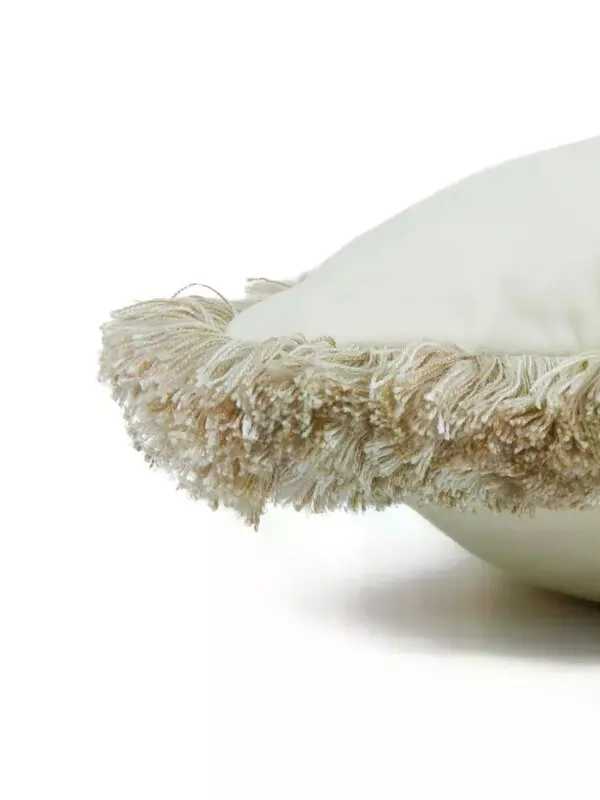 Philipp Plein Monogram Fringed Cushion - Neutrals