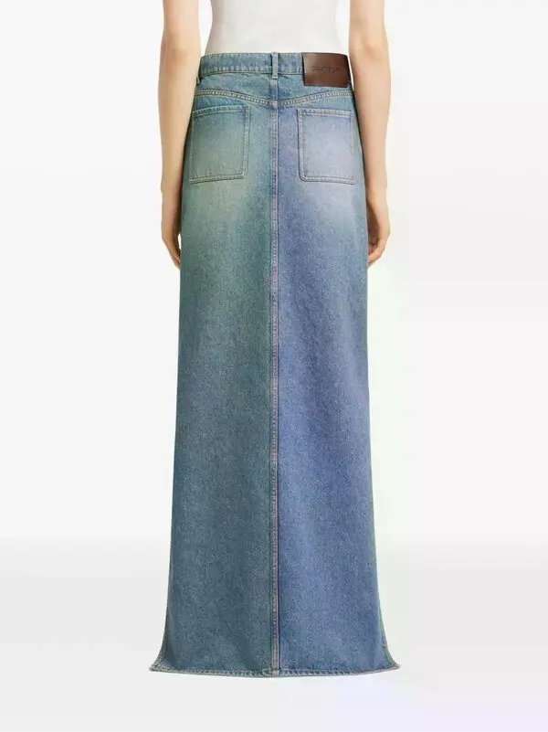 COURREGES Cut-out Button-fastening Long Skirt