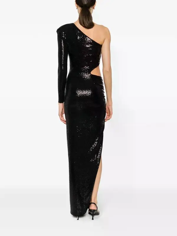 NISSA Metallic Finish One-shoulder Dress