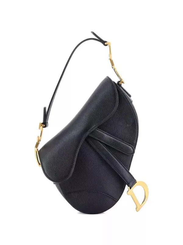 Dior Saddle Handbag Leather Mini Shoulder Bag - Black