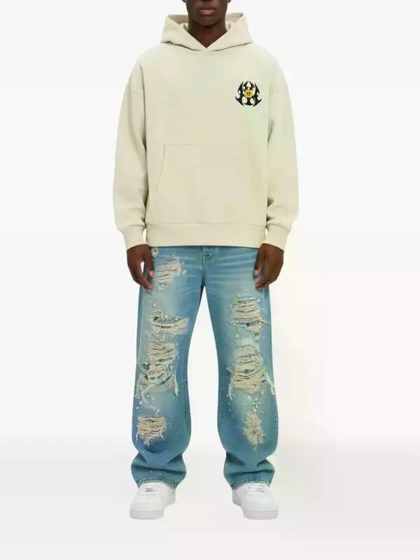 BARROW Printed Drawstring Hoodie - Neutrals
