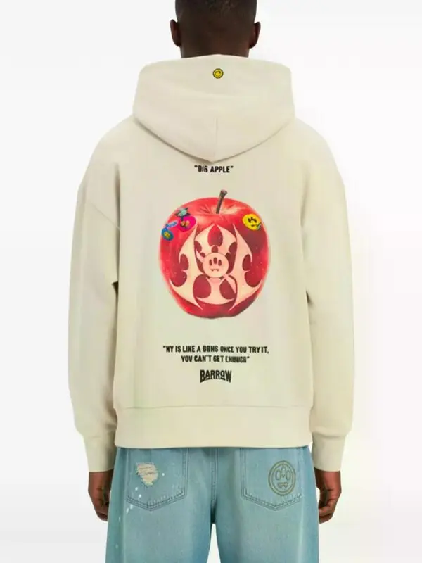 BARROW Printed Drawstring Hoodie - Neutrals